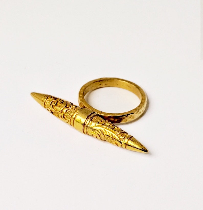 Hand Made Golden Bullet Ring Bullet Ring Bali Bullet Ring | Etsy