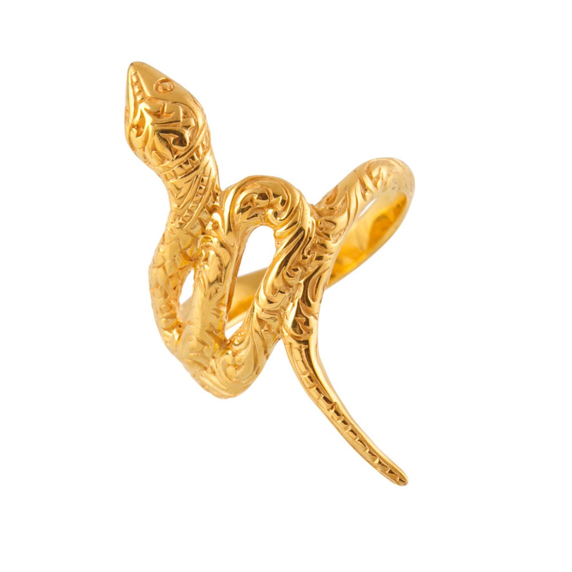 Snake Ring Gold Snake Ring 22k Gold Vermeil Hand Made Snake | Etsy