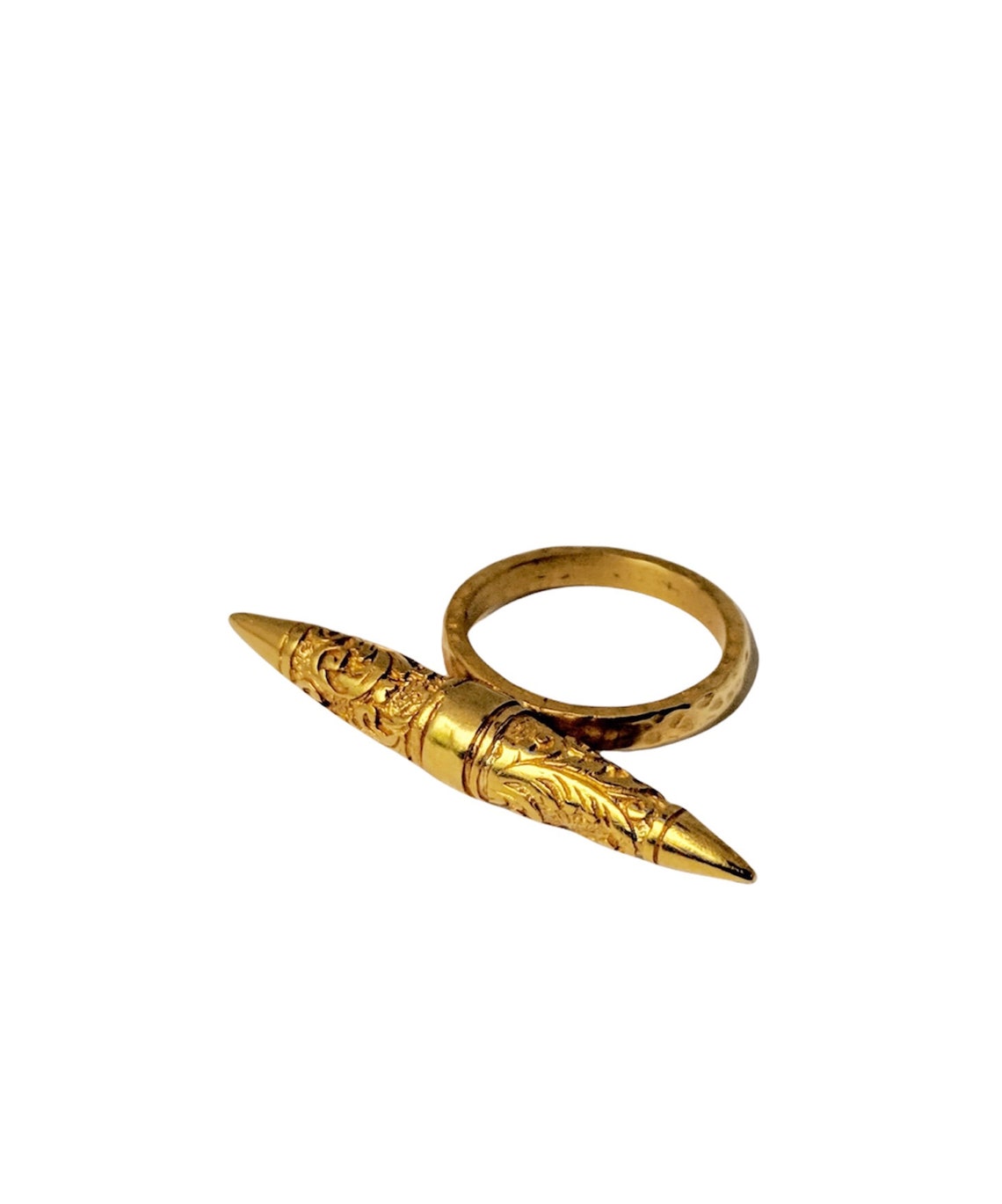Hand Made Golden Bullet Ring Bullet Ring Bali Bullet Ring - Etsy