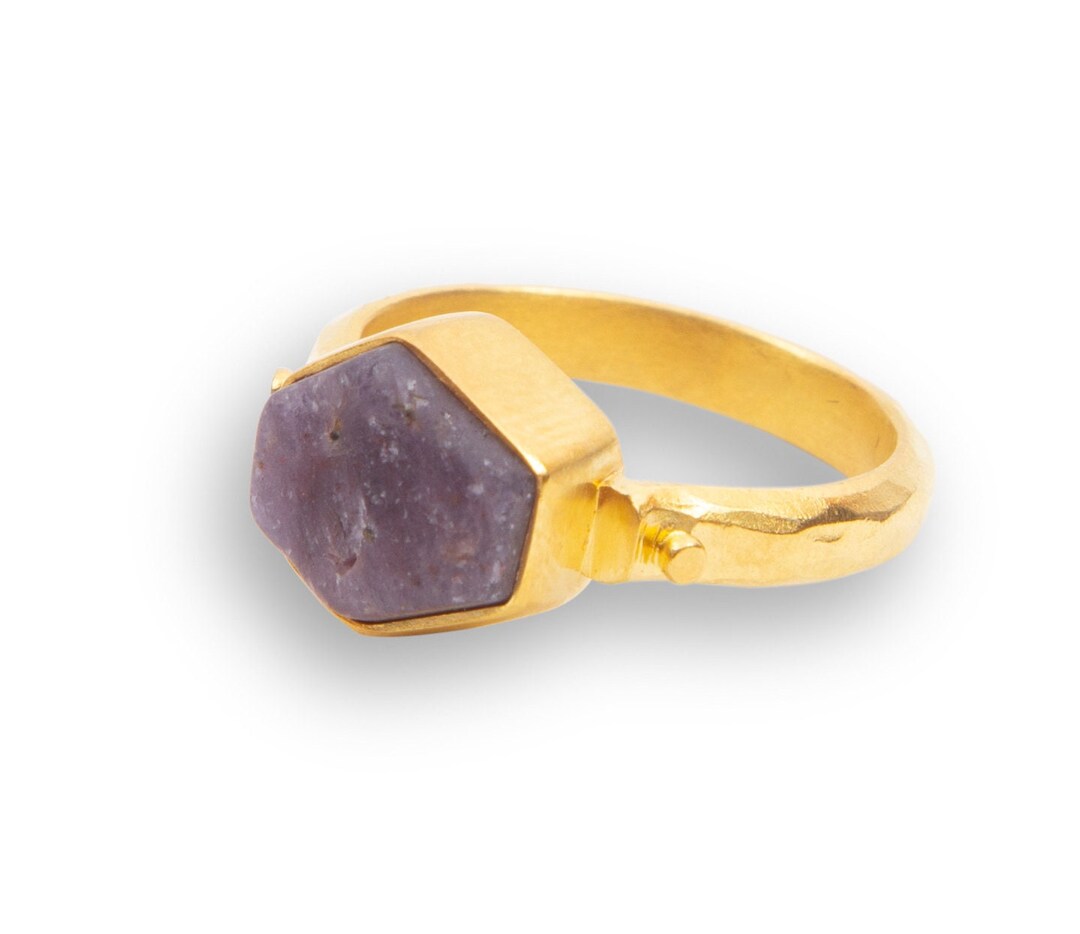 Natural Ruby Ring, Hexagonal Rough Ruby Ring, Ruby Ring - Etsy