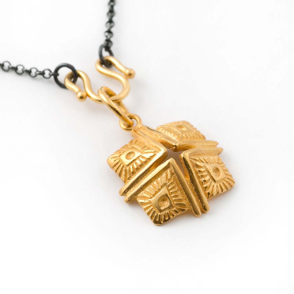 Gold Square Pendant, Moroccan Necklace Design, Moroccan Jewelry - Etsy