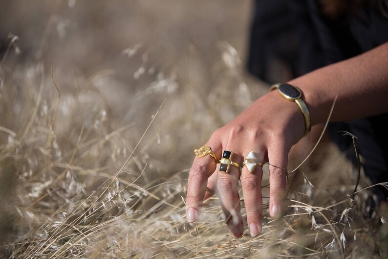 Air & Earth Ring Triangle Ring Geometric Ring Sacred - Etsy