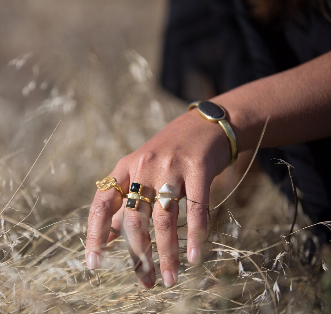 Elemental Square Ring Square Ring Geometric Ring Bone Ring - Etsy