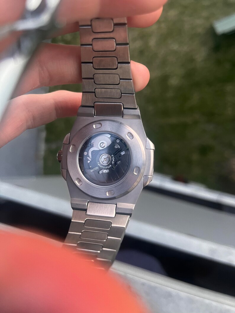 Custom Made Nautilus Skeleton Automatic Seiko NH72 Hand Made Men's ...