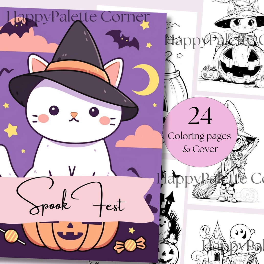 Printable Halloween Kids Craft Coloring Pages, Fall Coloring Book for ...