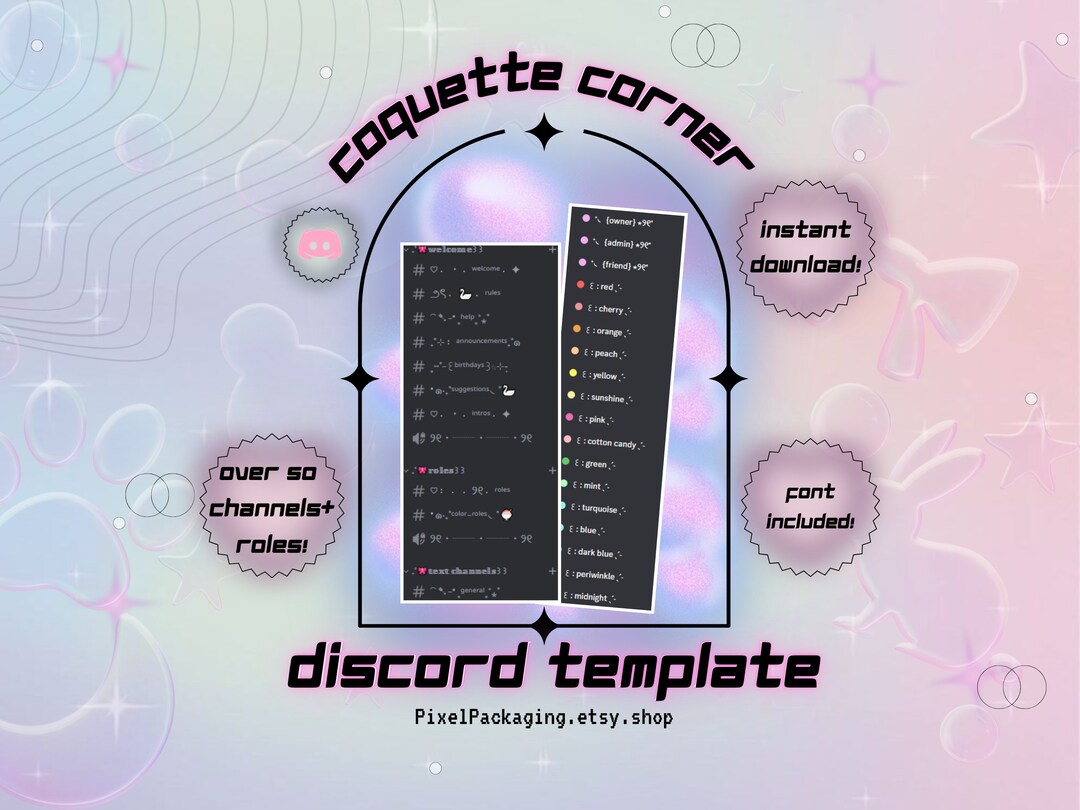 Coquette Corner Discord Server Template by Pixelpackaging | 50 ...