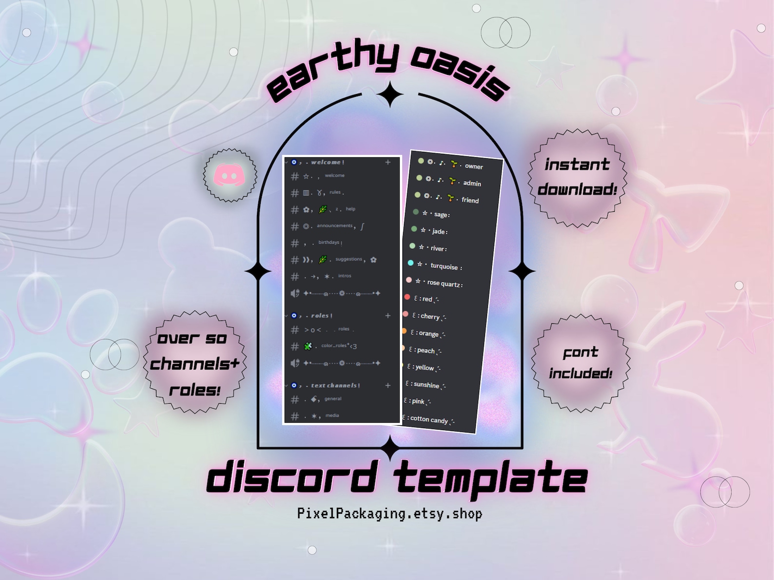 Earthy Oasis Discord Server Template | 50+ Channels and Roles (instant ...