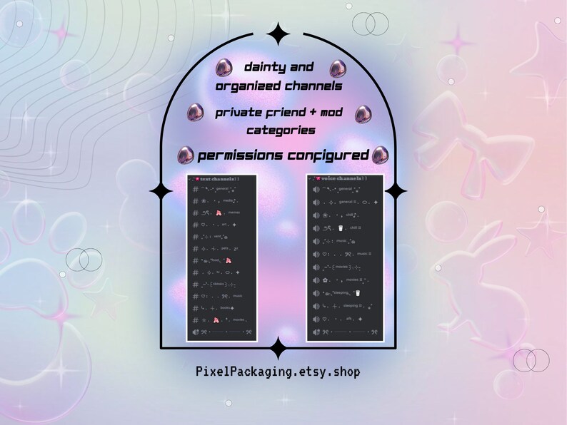 Coquette Corner Discord Server Template | Customizable, 50+ Channels ...