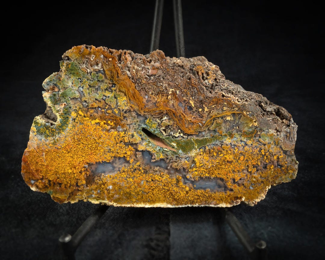 Moss Agates, Polished Display Specimens, Natural Exterior, Central ...