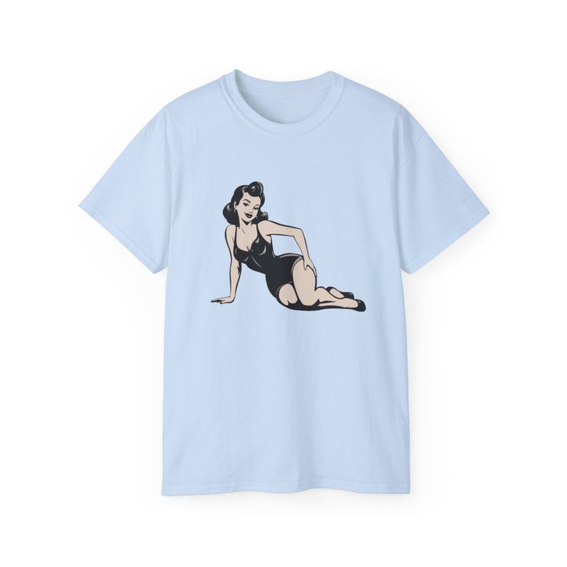 Reclining Pin up Girl Tshirt Vintage Fashion Rockabilly Style 1950s ...