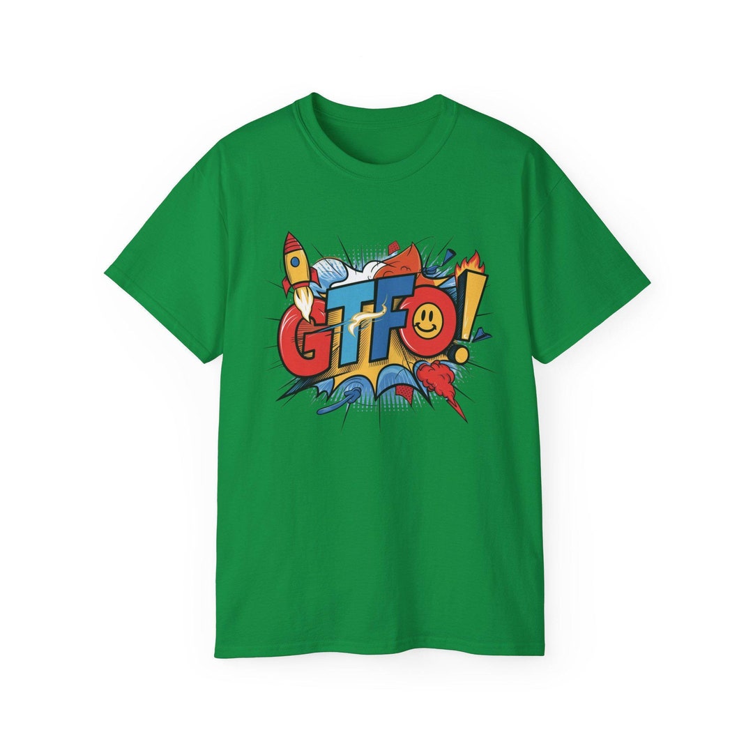 GTFO! Shirt - Comic Book Style Sound Effect Graphic Tee - Bold and Fun ...