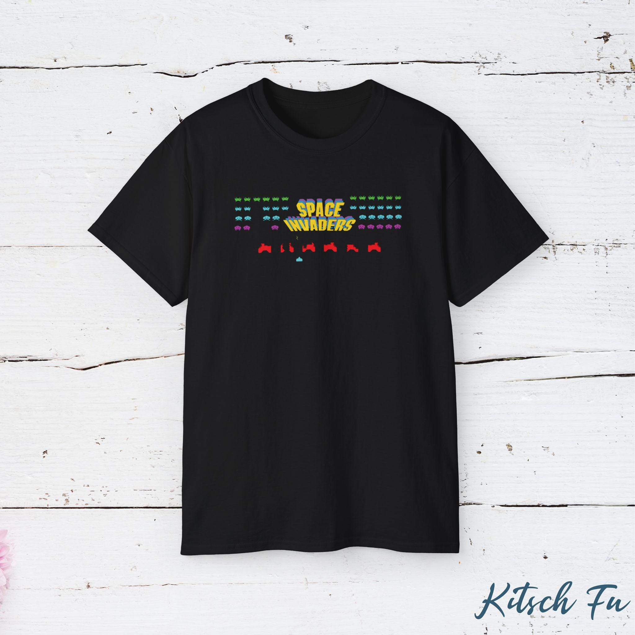 Space Invaders Tee Retro Arcade Space Shooter T-shirt Classic Gaming ...