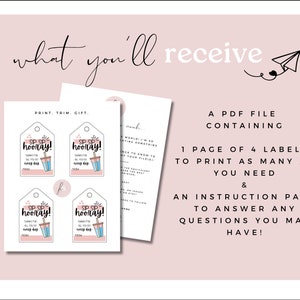 Sip Sip Hooray Printable Water Bottle Tumbler Gift Tag, Teacher ...