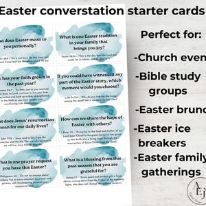 Christian Easter Conversation Cards, Faith Based Easter Questions ...