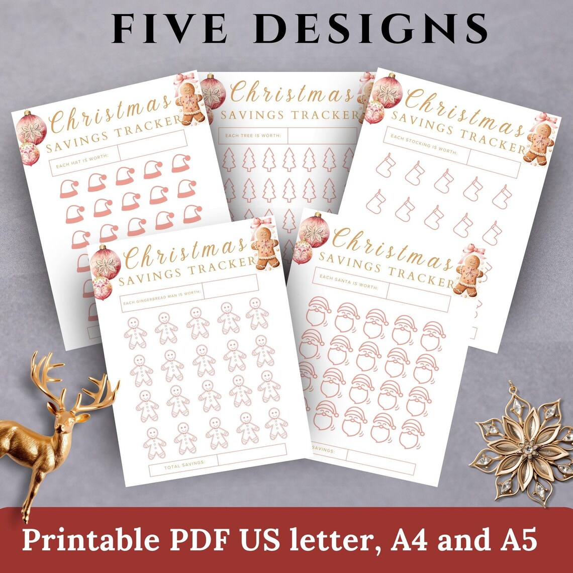 Christmas Savings Tracker, Christmas Savings Challenge, Printable PDF ...