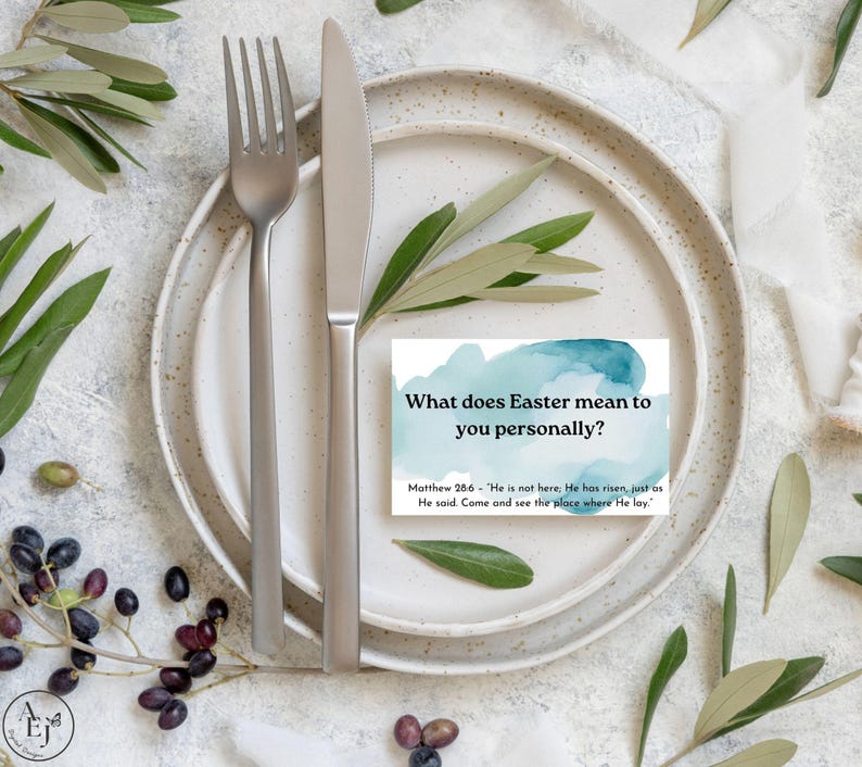 Christian Easter Conversation Cards, Faith Based Easter Questions ...