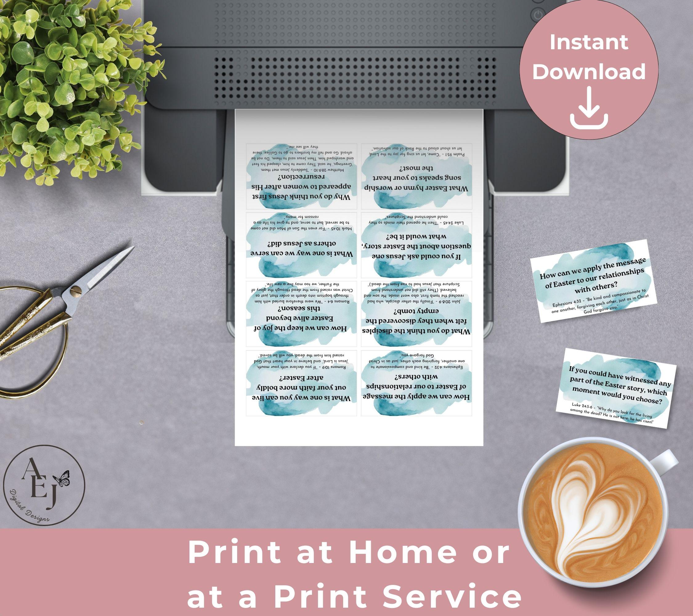 Christian Easter Conversation Cards, Faith Based Easter Questions ...