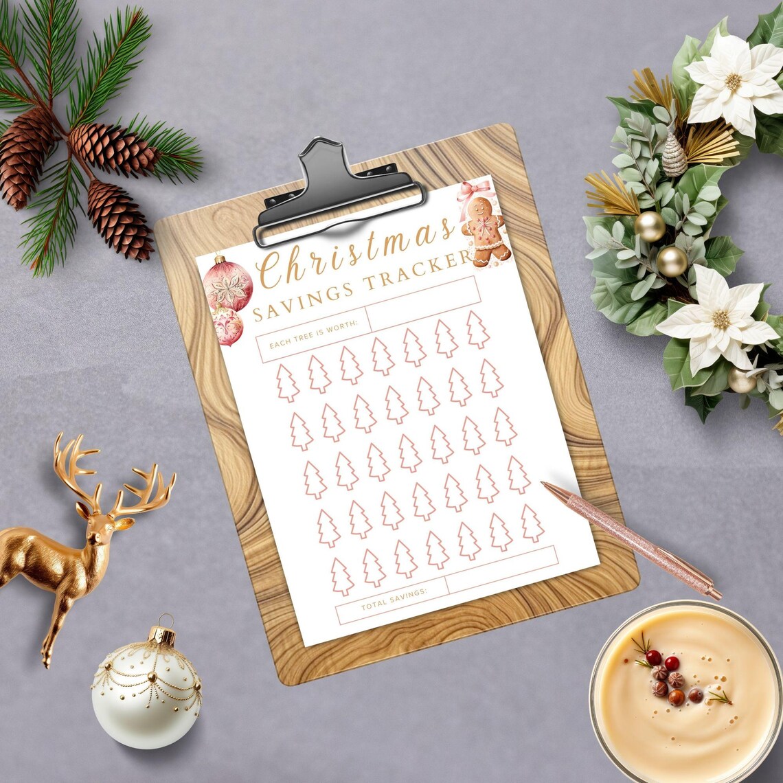 Christmas Savings Tracker, Christmas Savings Challenge, Printable PDF ...