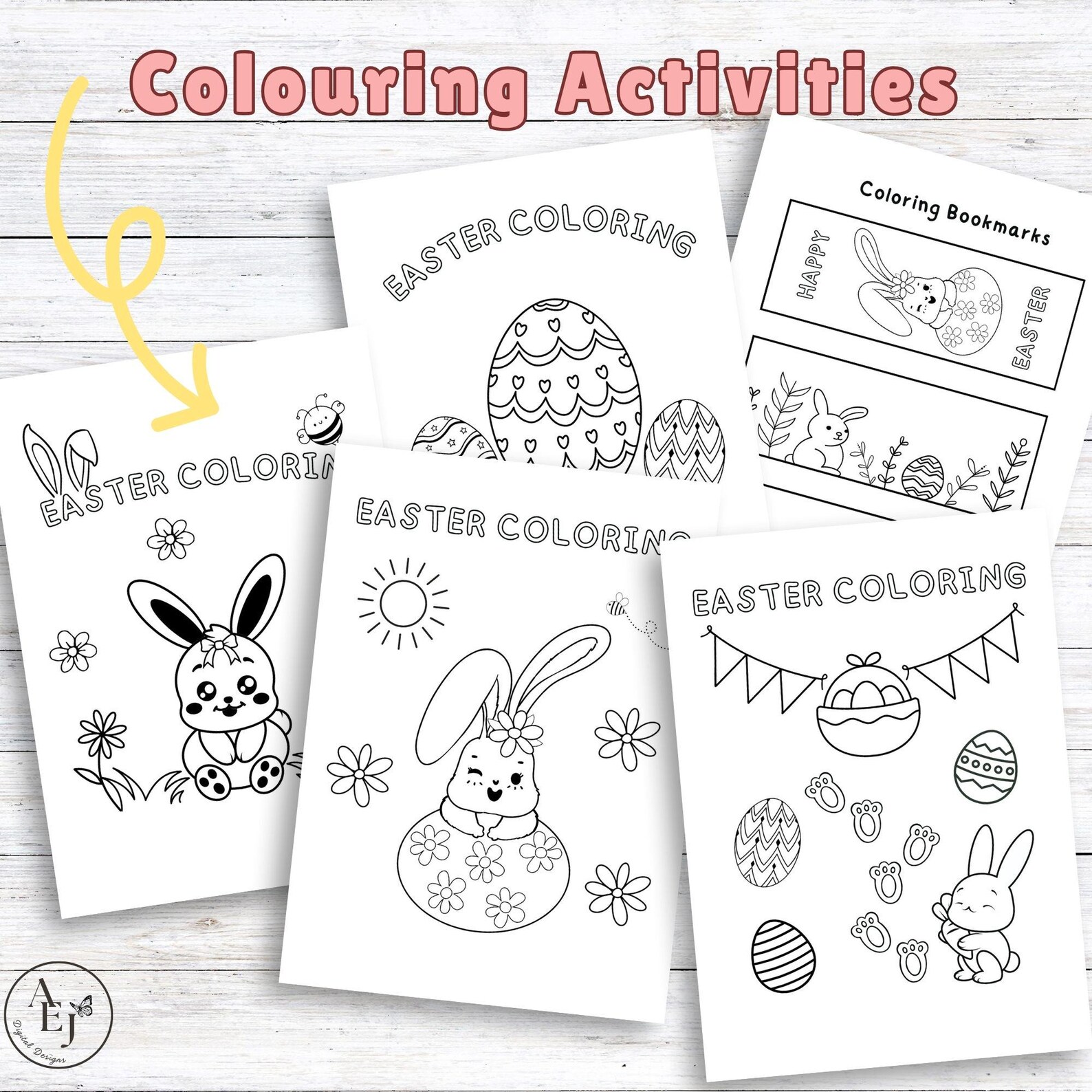 Easter Kids Activity Book Printable, Kids Activity Pack, Coloring Pages ...