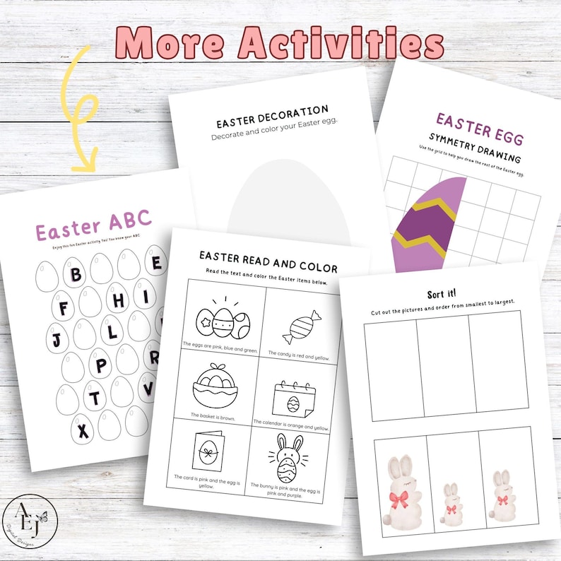 Easter Kids Activity Book Printable, Kids Activity Pack, Coloring Pages ...