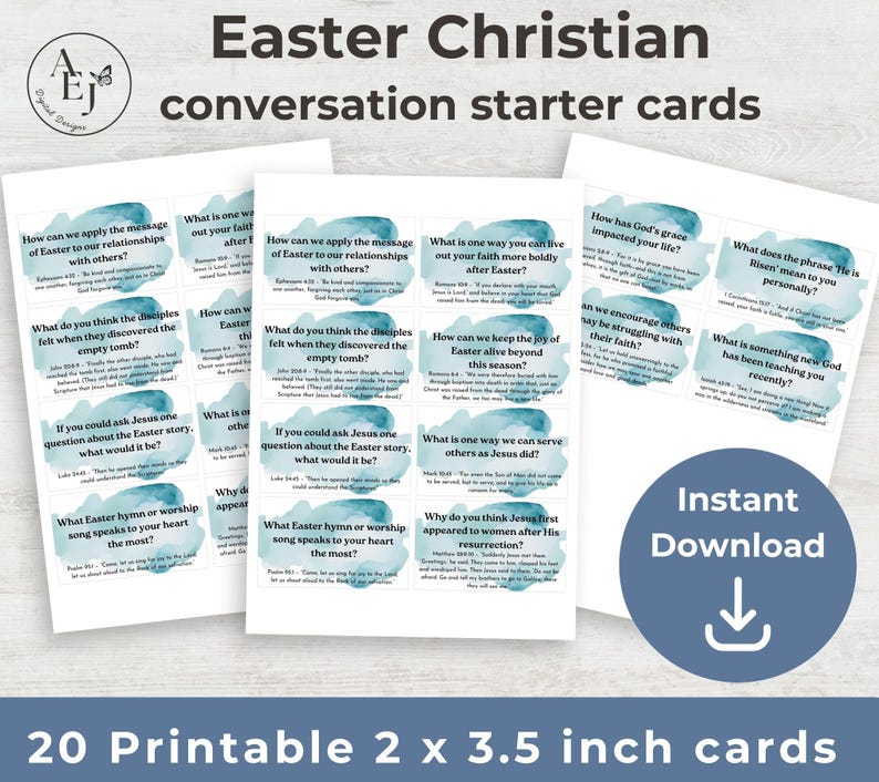 Christian Easter Conversation Cards, Faith Based Easter Questions ...