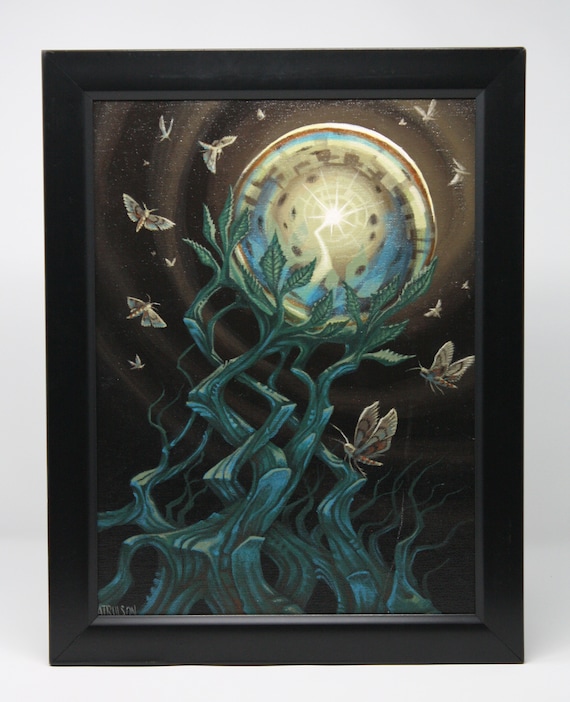 Moths in the Light Nature Surrealism Original Art Acrylic - Etsy