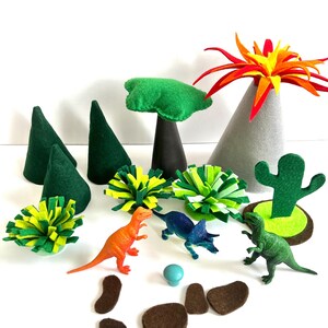 Dinosaur Play Mat - Complete Set - Dinosaur Playscape - Felt Play Mat ...
