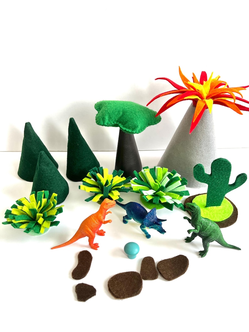 Dinosaur Play Mat - Complete Set - Dinosaur Playscape - Felt Play Mat ...