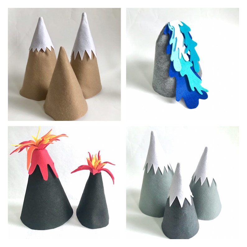 Felt Play Mat Accessories - Felt Mountain - Felt Volcano - Felt ...