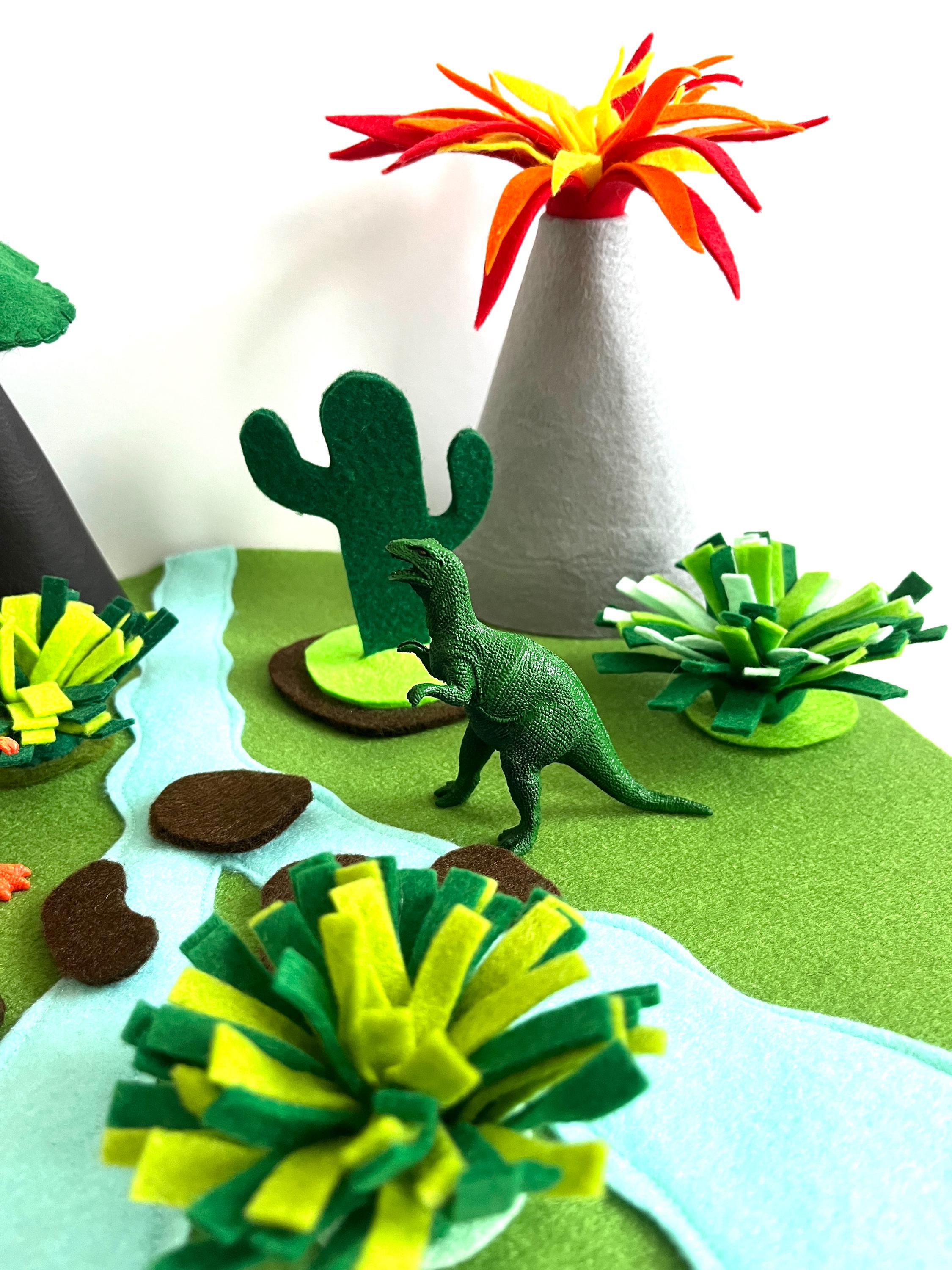 Dinosaur Play Mat - Complete Set - Dinosaur Playscape - Felt Play Mat ...