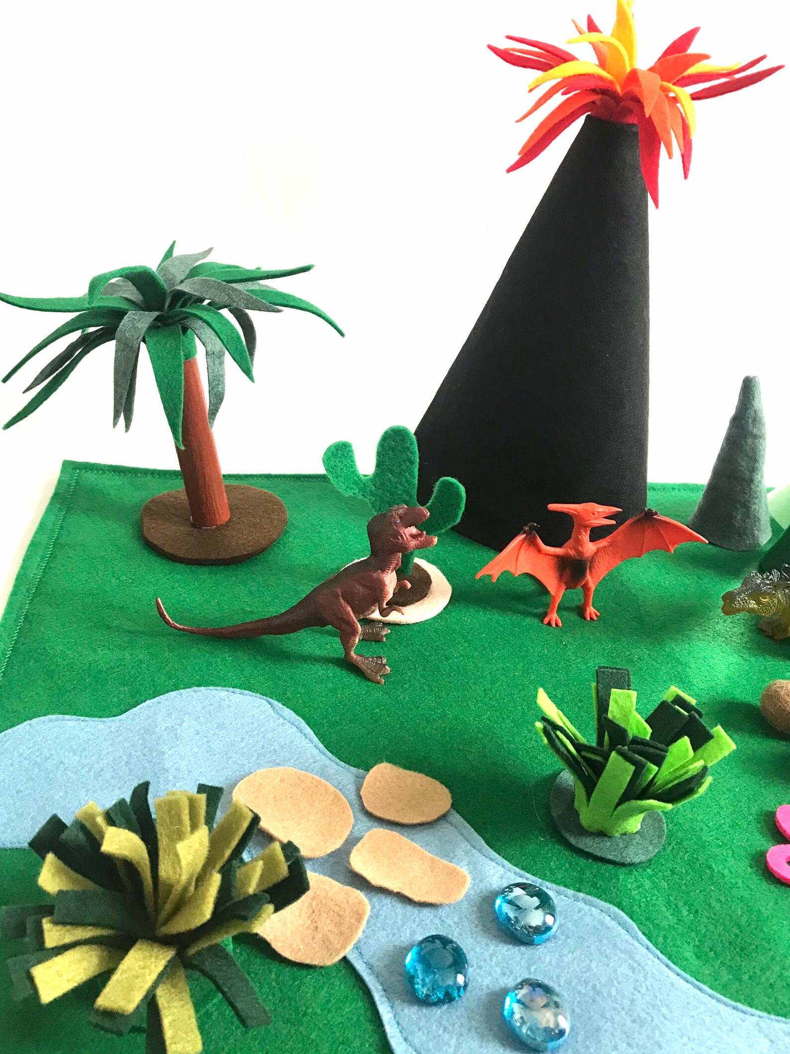 Dinosaur Play Mat Complete Set Felt Play Mat Ready to | Etsy