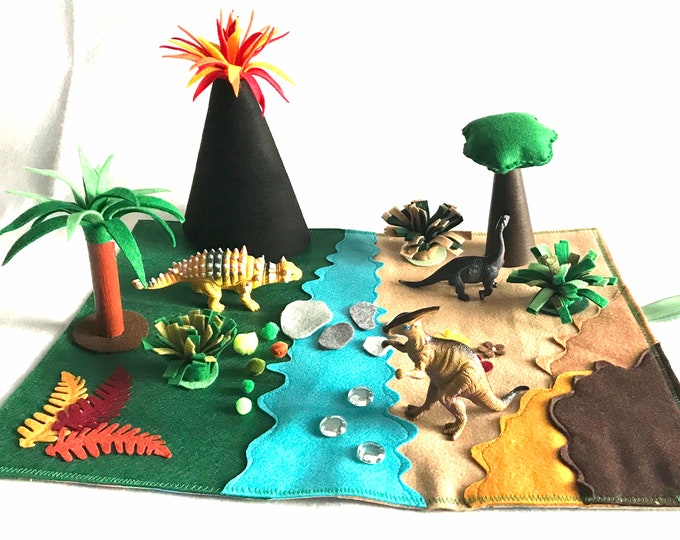 Dinosaur Play Mat Complete Set Felt Play Mat Ready to Ship - Etsy