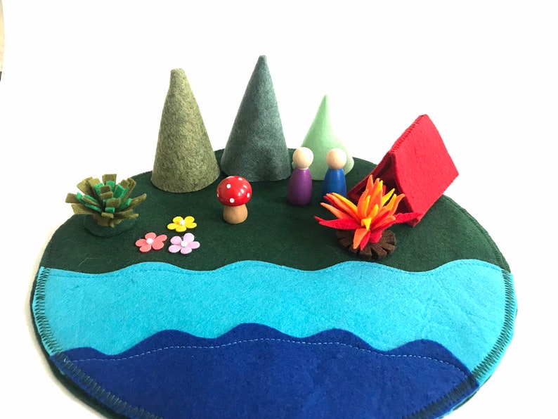 Camping Play Mat Complete Set Felt Play Mat Woodland | Etsy