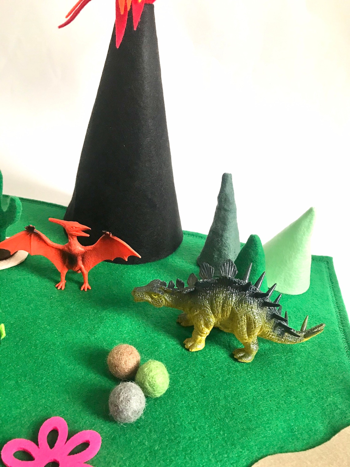 Dinosaur Play Mat Complete Set Felt Play Mat Ready to | Etsy