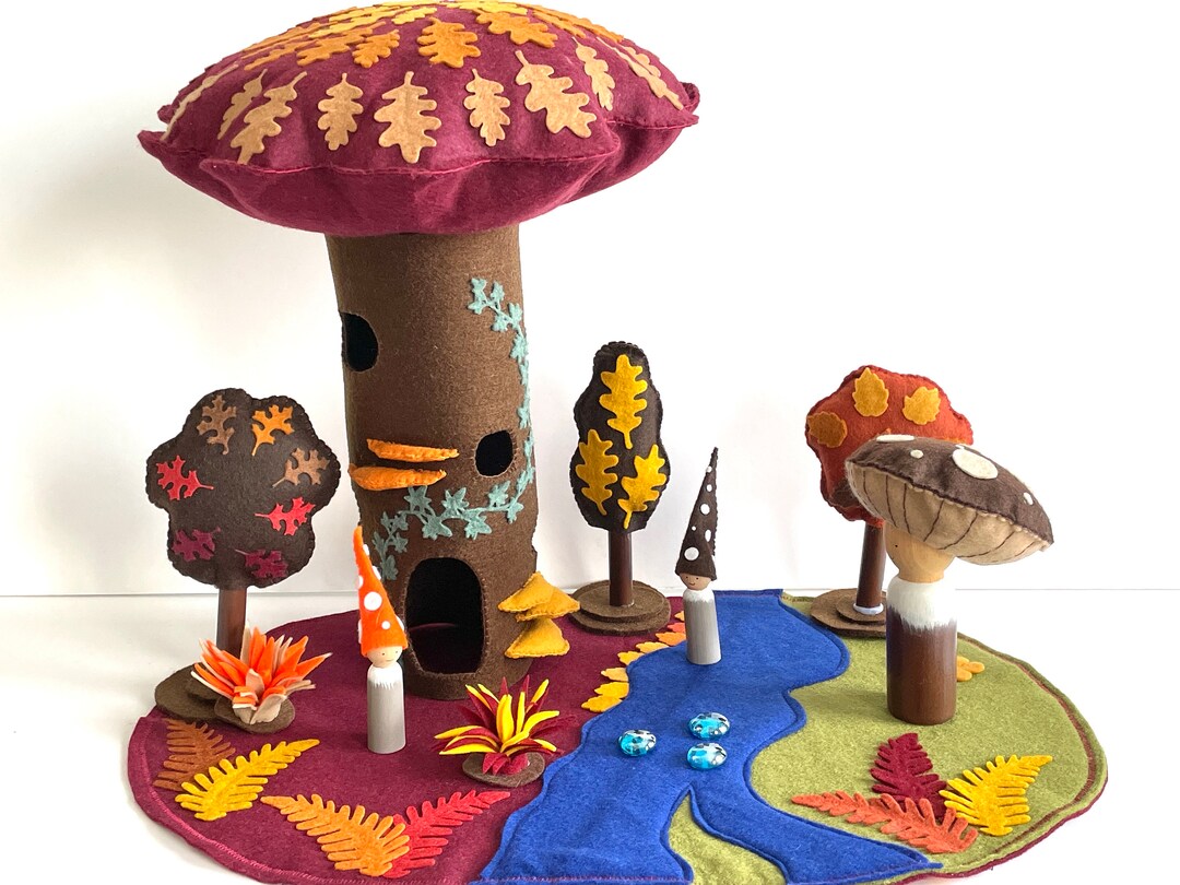 Oak Cottage - Complete Set - Felt Tree House - Fairy Cottage - Felt ...