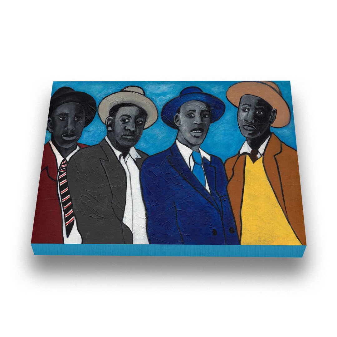 African American Art - Four Guys by Black Artist Antionette Simmons ...
