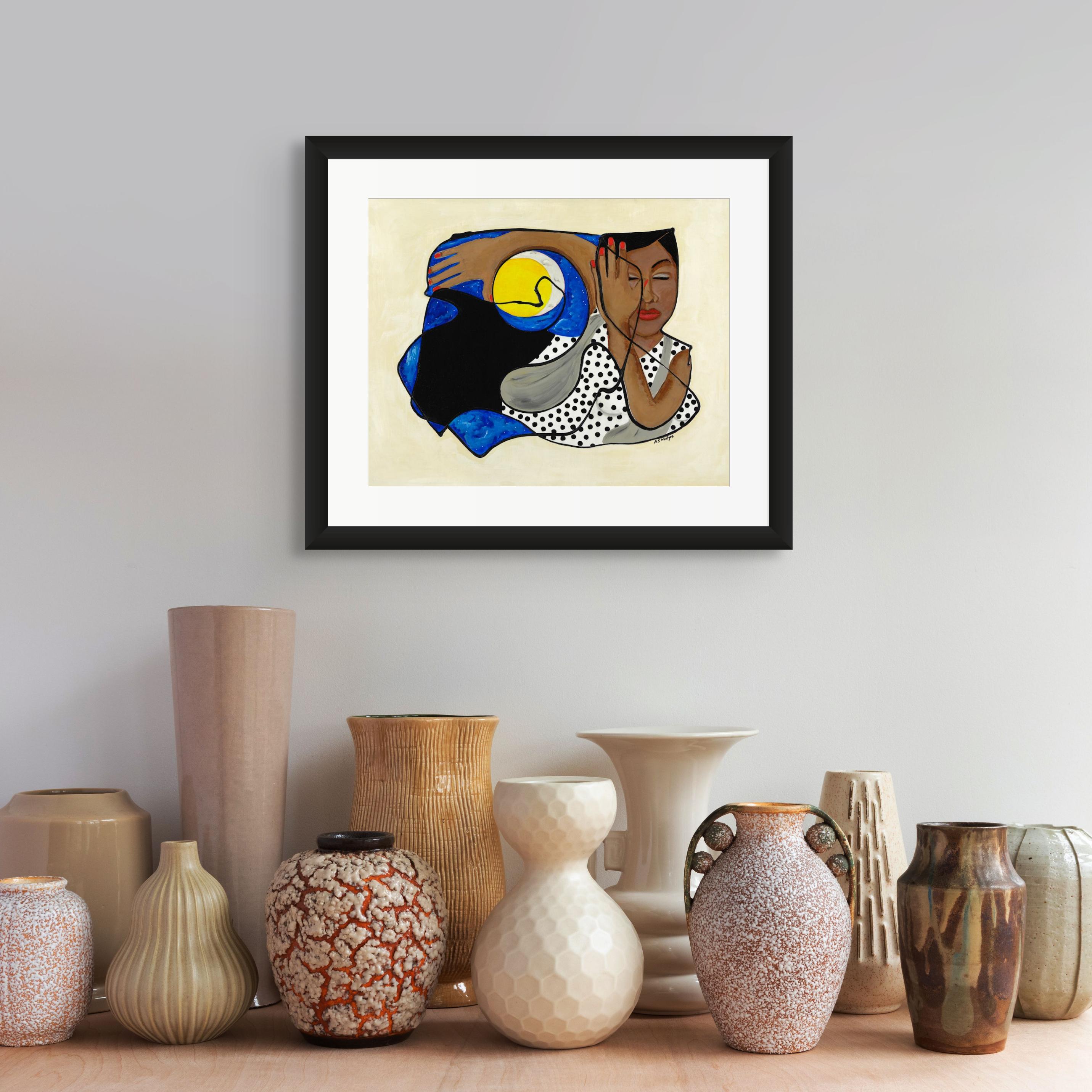 African American Woman Art Print: Celestial Cosmic Line Art - Etsy