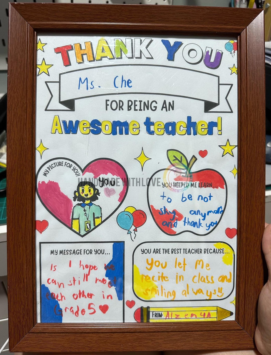 Thank You Letter for Teacher. Printable - Etsy