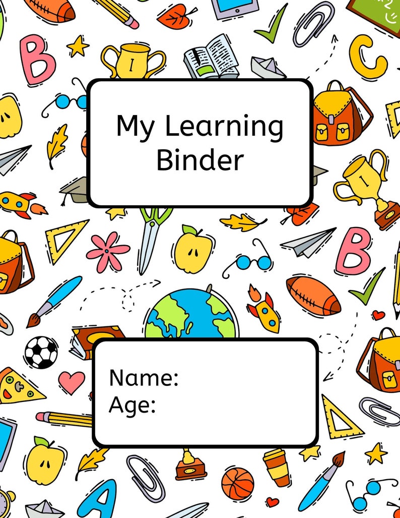 Kid Personalized Learning Binder - Etsy