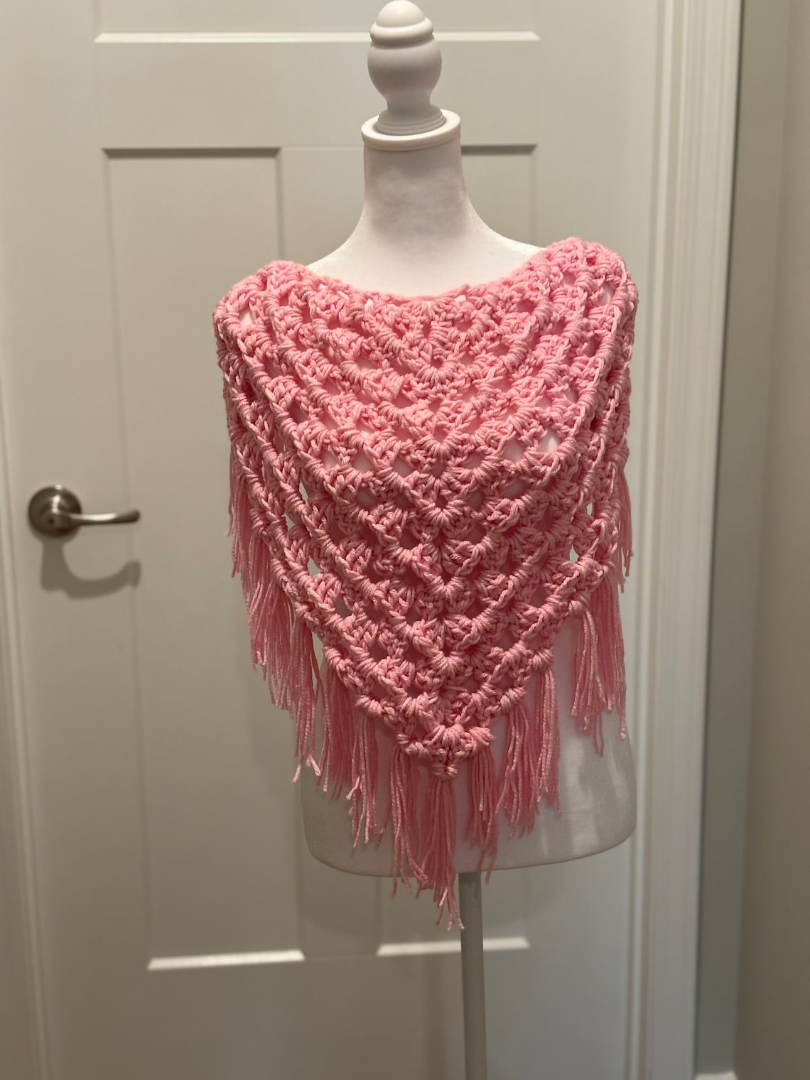Handmade Crochet Shawl, Scarf With Fringes - Etsy