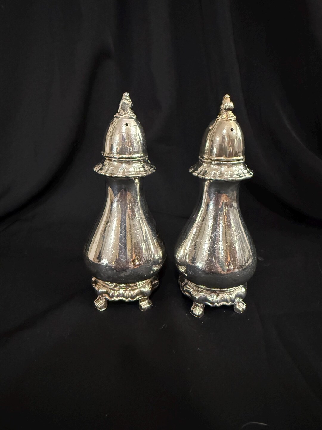 Vintage Reed & Barton Salt and Pepper Shaker Set With Protective Bag ...