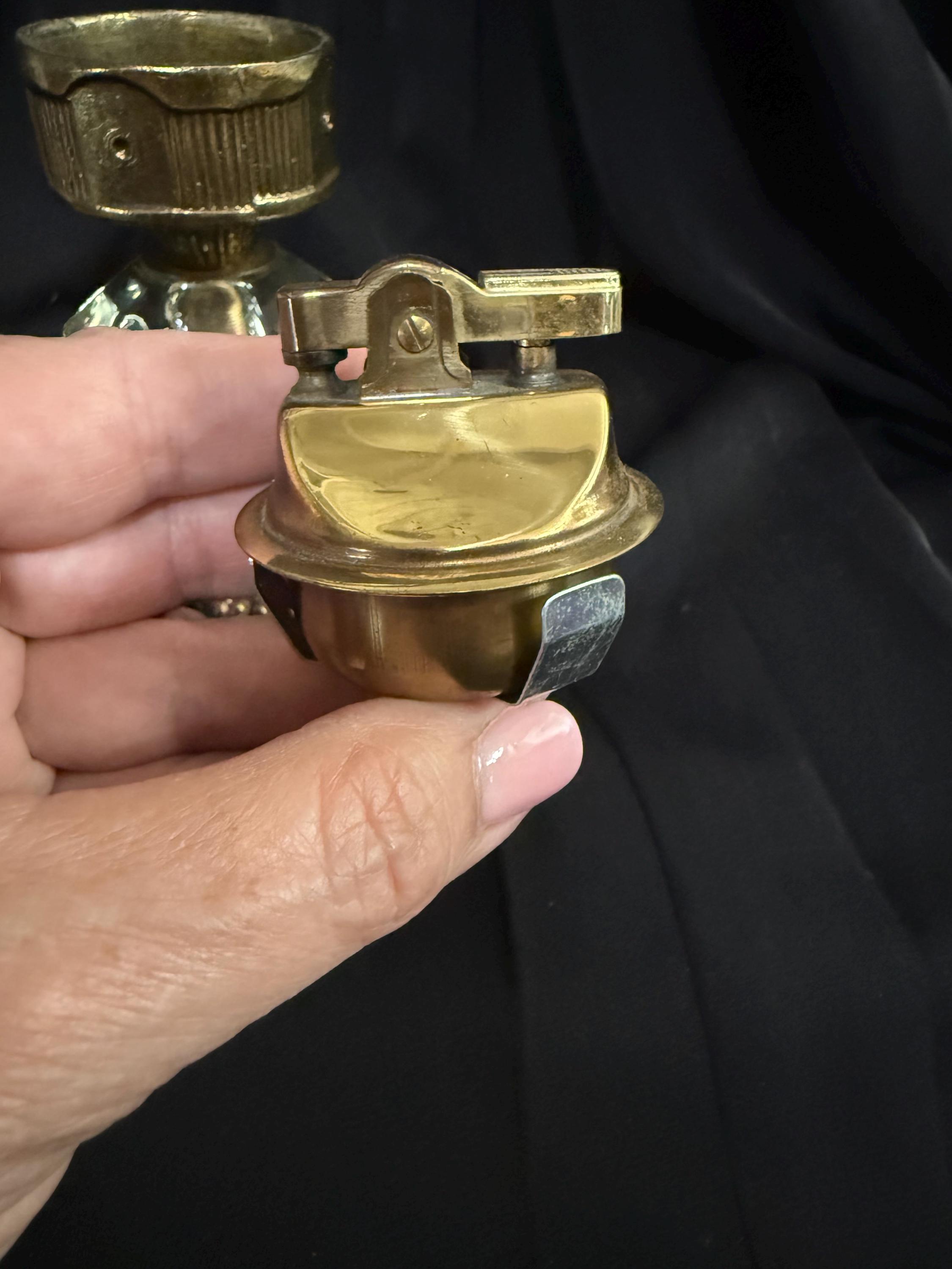 Hollywood Regency Table Lighter, Art Nouveau Table Lighter, Brass and Crystal Table Lighter - Etsy