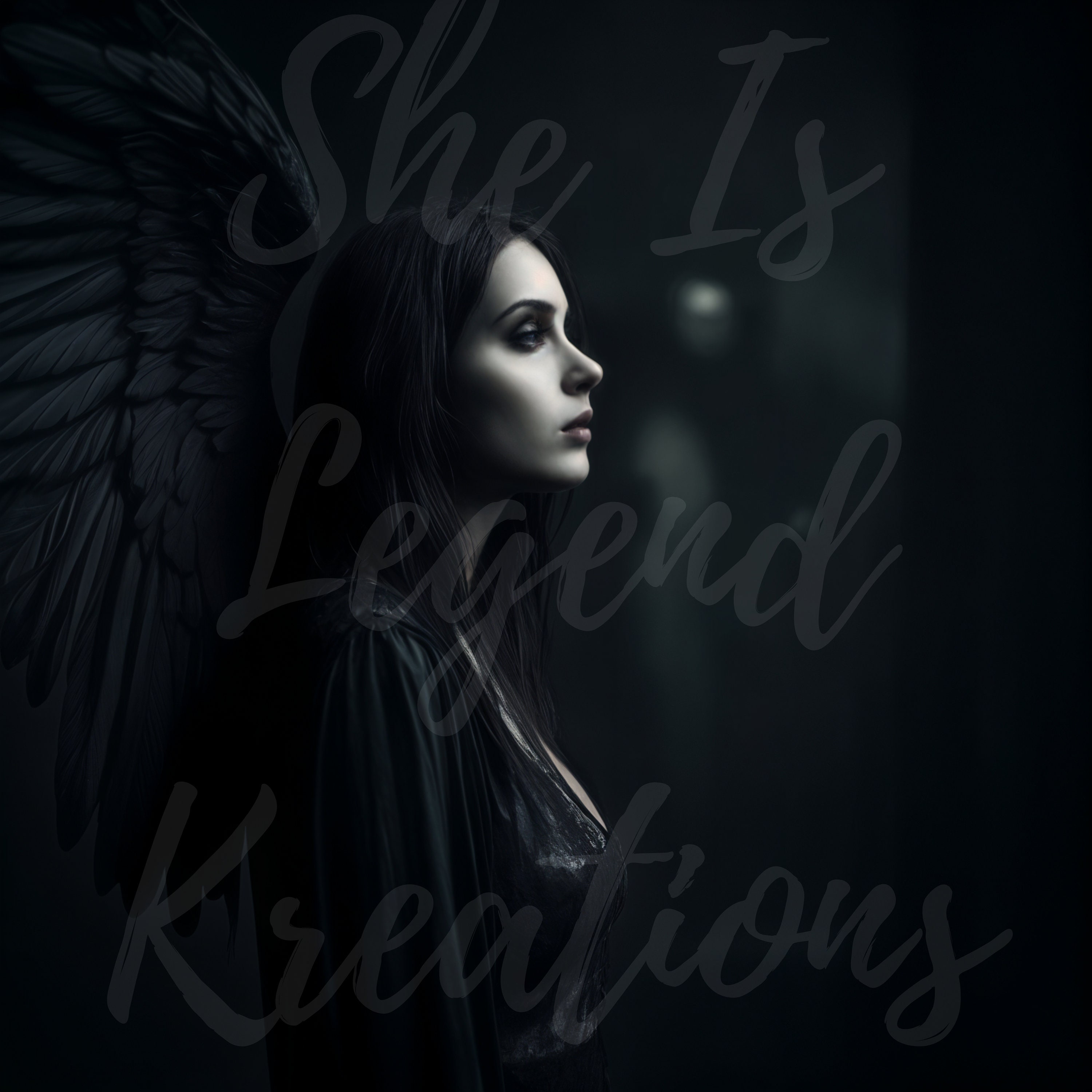 Dark and Mysterious Fallen Angels Art Print - Creepy Gothic Wall Decor ...