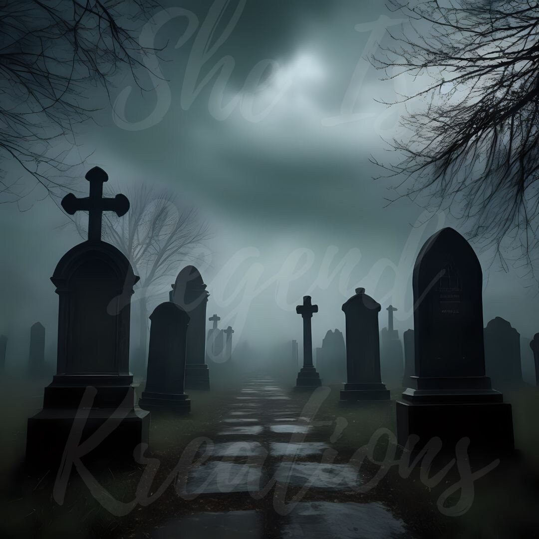 Haunting Gothic Cemetery Art Print #3- Perfect Gift for Horror Fans ...