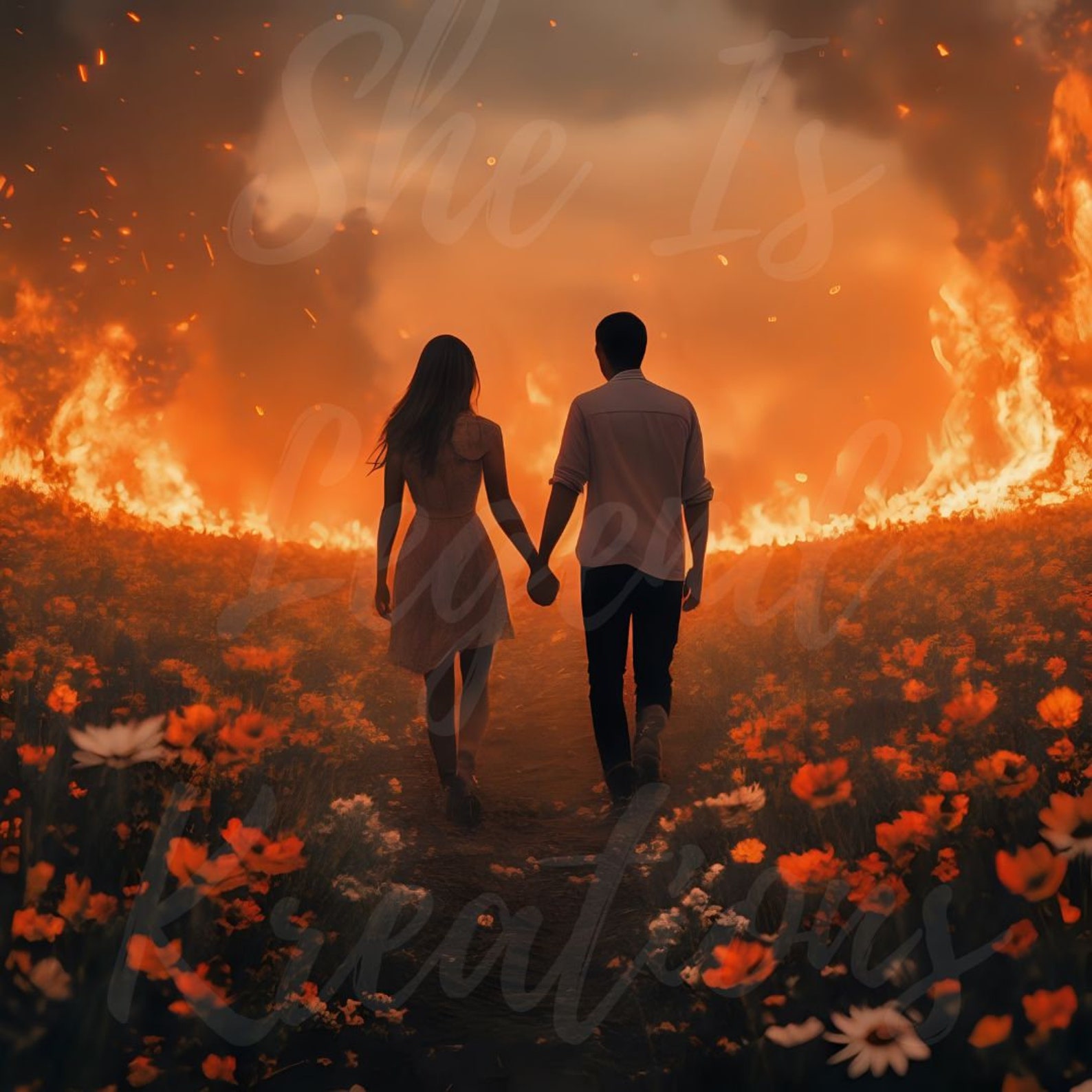 Walking Through Hell #1-eerie Dystopian Scene, Printable Art for a ...