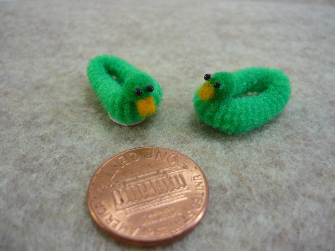 Great Green Ducky Slippers Miniature 1 - 12 Scale Ducks for Your ...