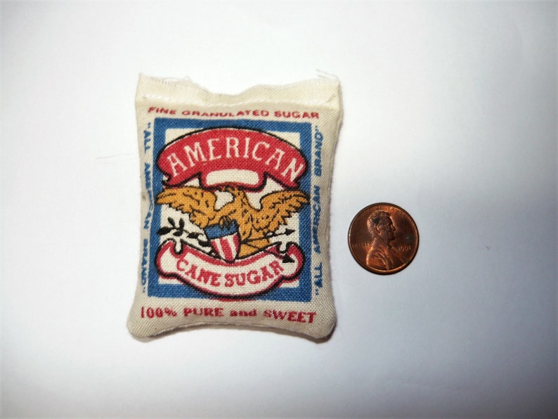Miniature American Cane Sugar Bag Full Feed Sack 1/12 Scale - Etsy