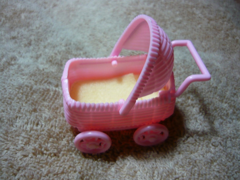 Pink Miniature Doll Buggy Baby Stroller Carriage with Yellow | Etsy