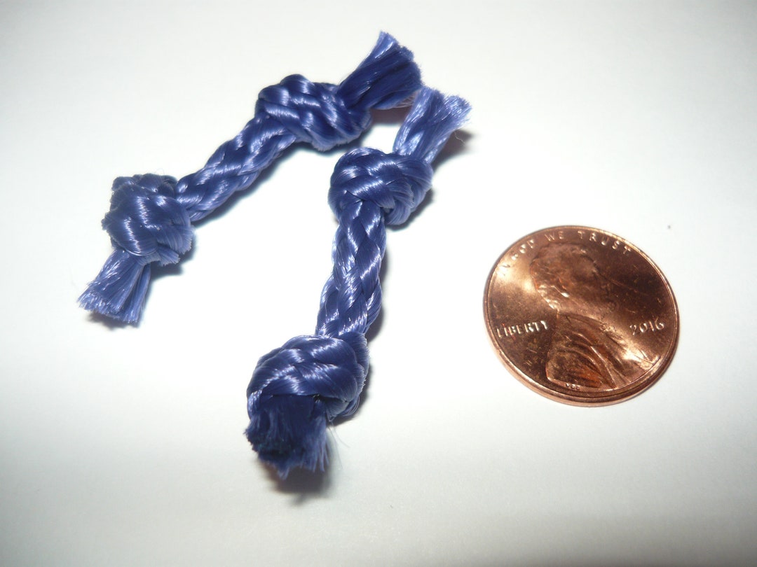 2 Dark Blue Dollhouse Miniature Rope Knot Dog Toys for Doll House in 1/ ...