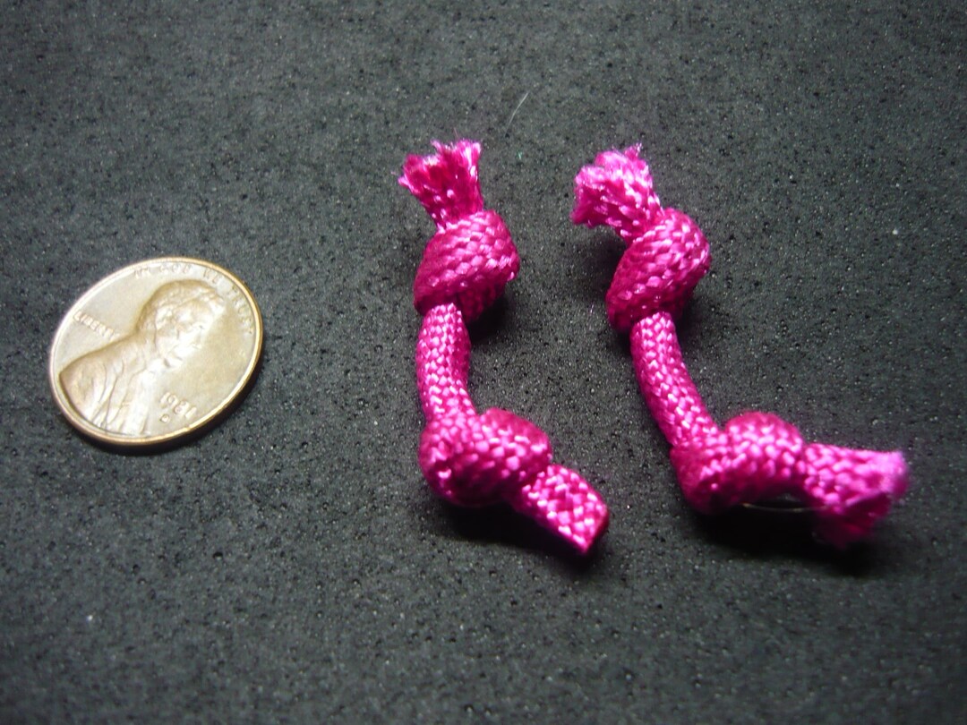 Two Dark Pink Miniature Rope Knot Dog Toys for Doll House in 1/12 Scale ...